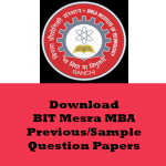 BIT Mesra MBA 2023, 2022, 2021 Question Papers with Answers PDF Free ...