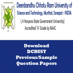 DCRUST Old Question Papers Solved PDF Free Download | University News India