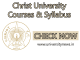 Christ University Syllabus (*New) | UG/PG Courses | University News India